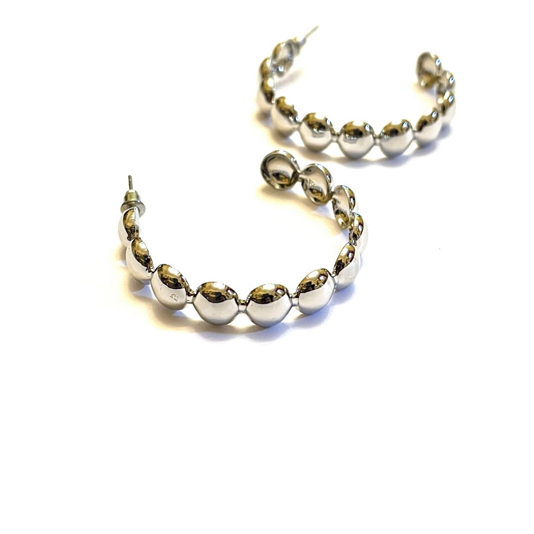 Silver Large Connected Scoops Hoops – TGS Worldwide