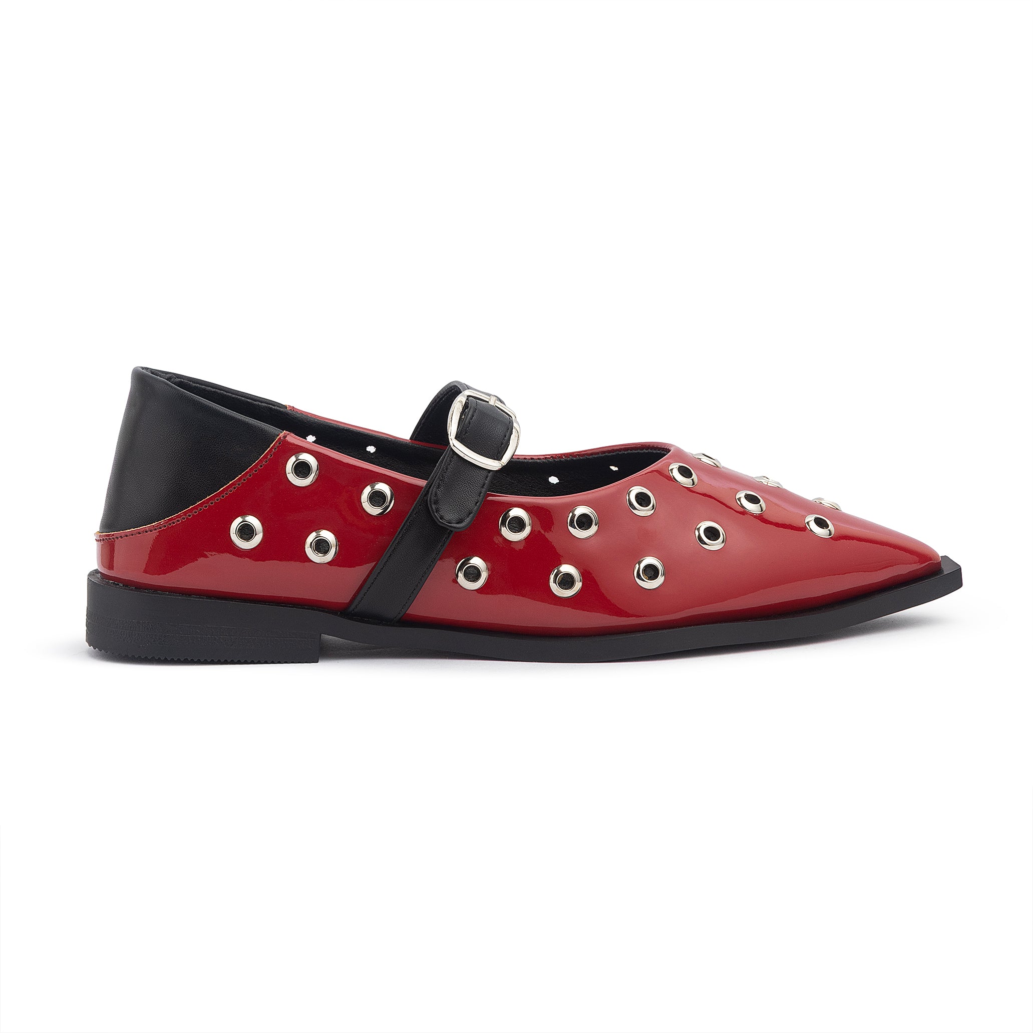 Pointy Toe Grommet Mary Jane Vernis – TGS Worldwide