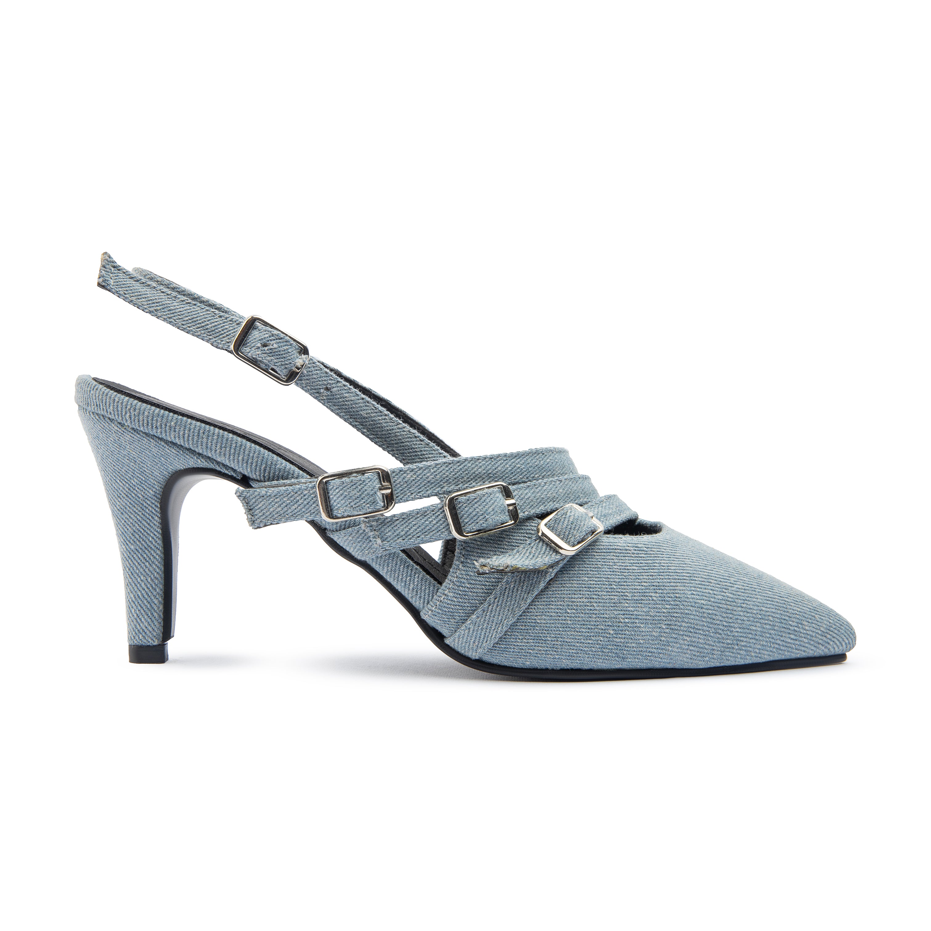 Triple Strap Slingbacks Denim – TGS Worldwide